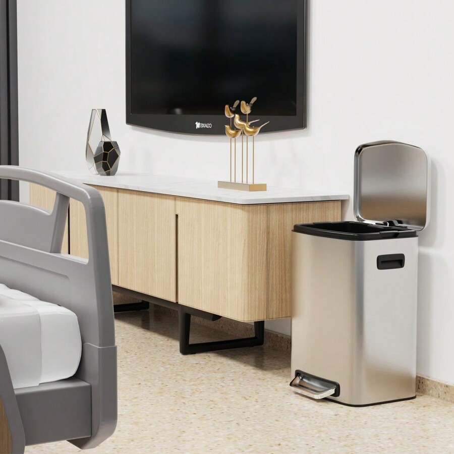 13 Gallon 50L Kitchen Foot Pedal Operated Soft Close Trash Can ...