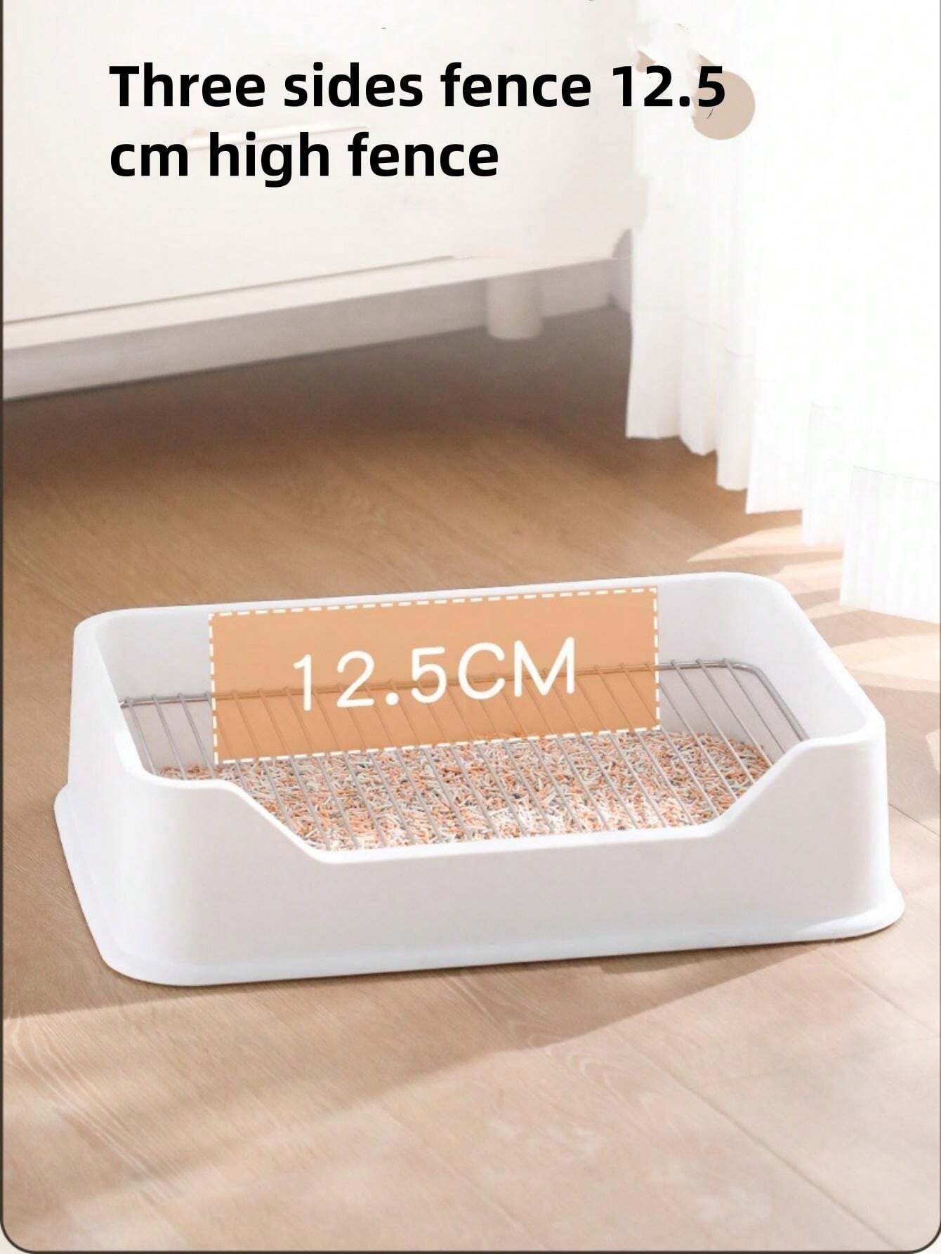 Dog Litter Box With Splash Guard, Stainless Steel Grid Frame, Potty ...