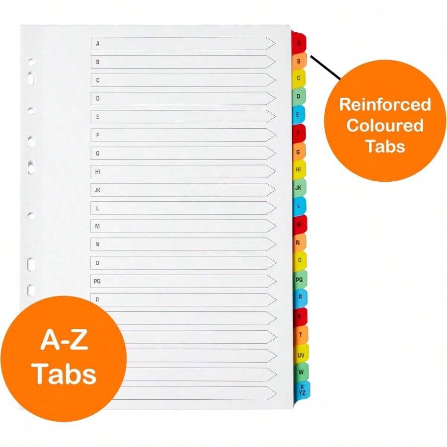 [25 Pieces] A4 Size Letter Separators A-Z Labels | Enhanced Porous ...