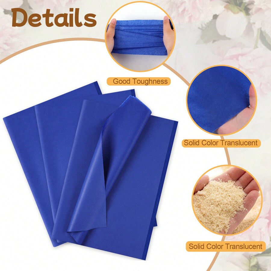 150 Sheets Blue Tissue Paper, 14 X 20 Inches Tissue Paper Bulk ...