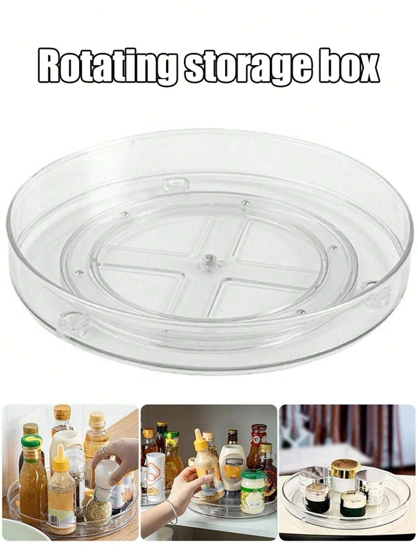 Kitchen Rotating Seasoning Storage Rack Multi Functional Storage Box ...
