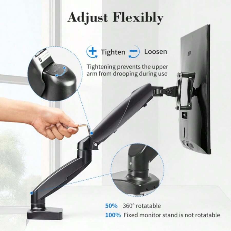 The Monitor Arm Is Adjustable For Desktop Mount And Fits 15-27 Inch ...