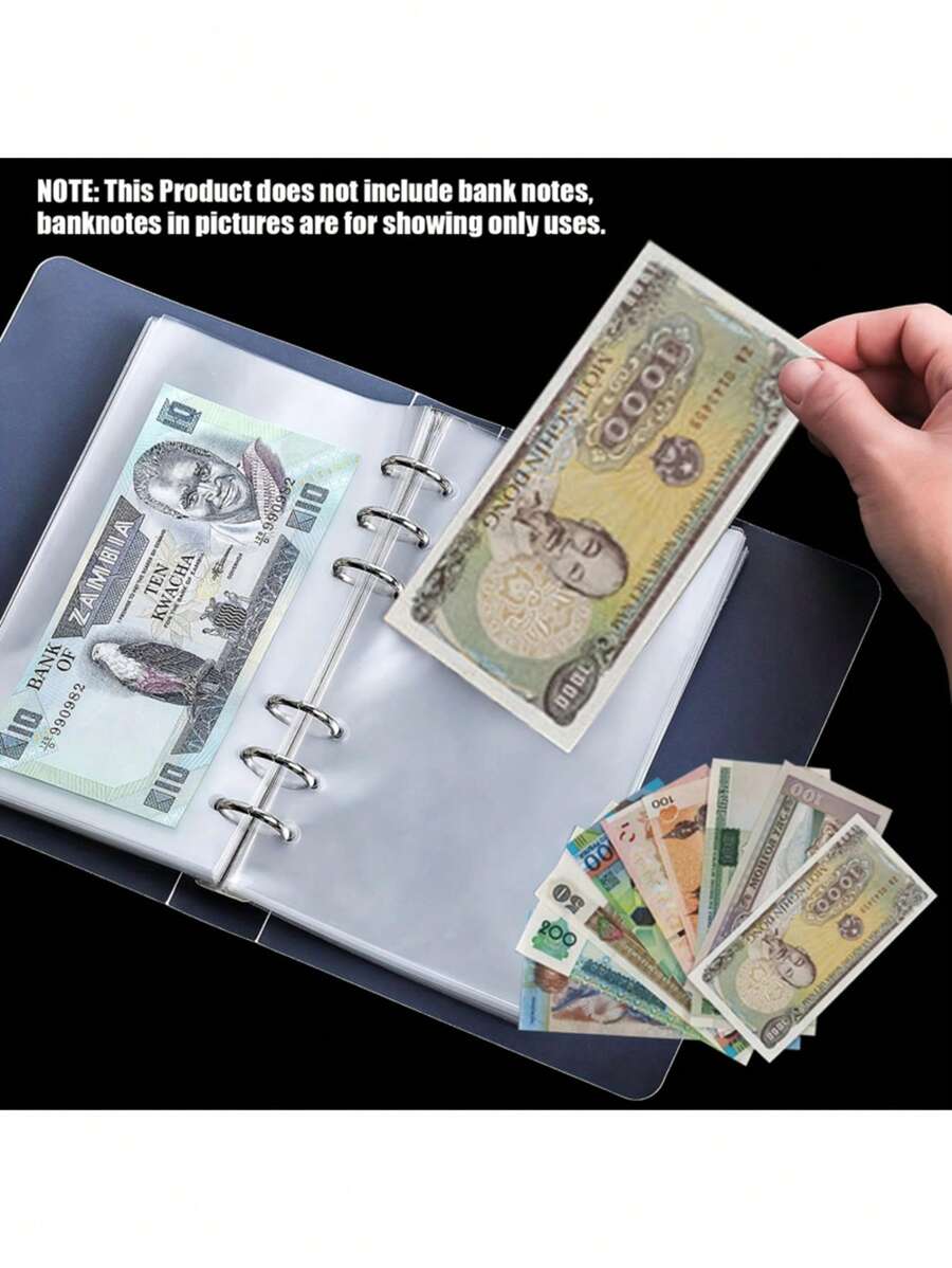 Álbum portátil con 100 fundas protectoras para colección de billetes de ...