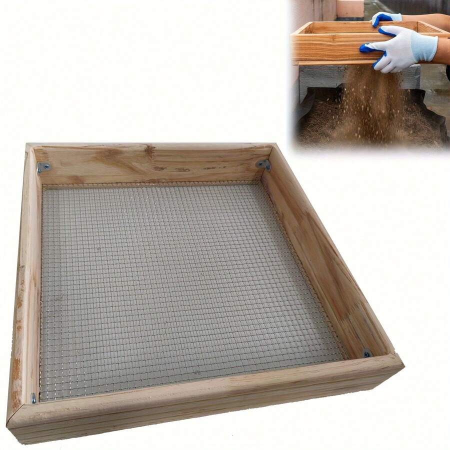 Tamis de sol de jardin polyvalent, tamis de jardinage à main en cèdre ...