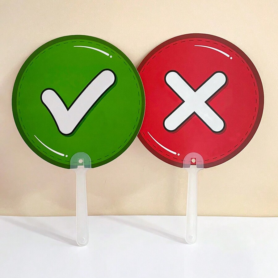 Hand Holding Right Or Wrong Cards Children Early Education Classroom ...