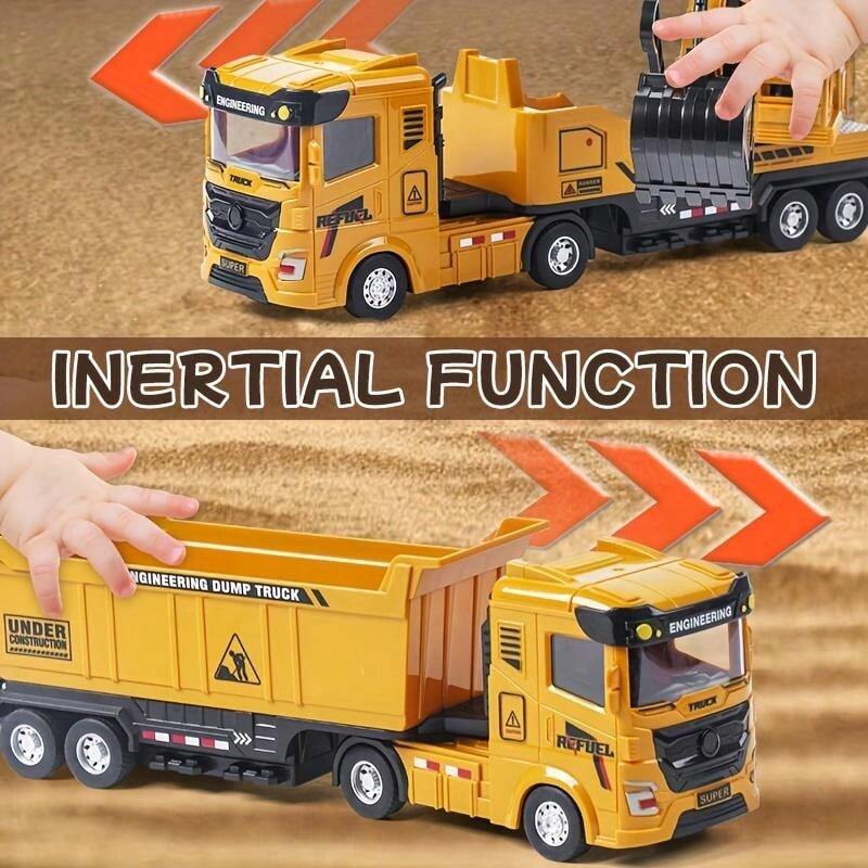 Kids Inertia Simulation Engineering Vehicle Set, Push And Pull-Back ...