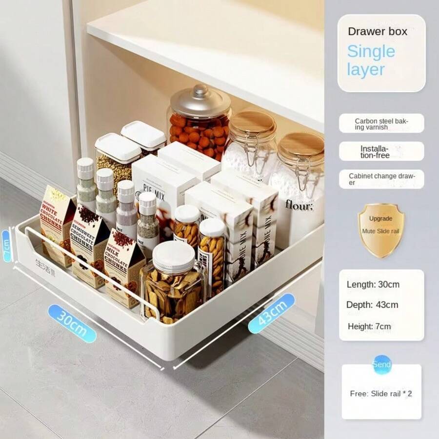 Cabinet Pullout Kitchen Spice Drawer Shelf Organizer With Slides ...