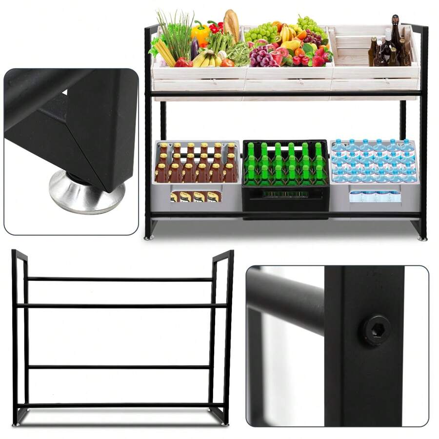 Lospitch Stable Drinks Crate Rack With Storage For 6 Crates - Robust ...