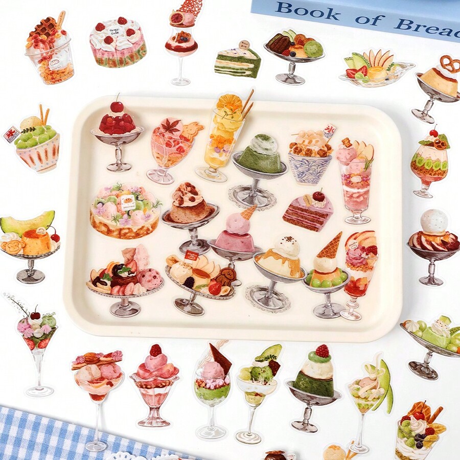 15pcs/Pack Dessert Theme Stickers, Retro Creative Aesthetic Sticker ...