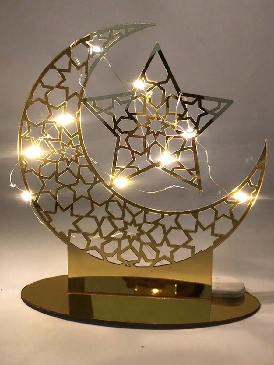 2pcs Rama Decorations Three-Dimensional Crescent Shaped Table, Acrylic ...
