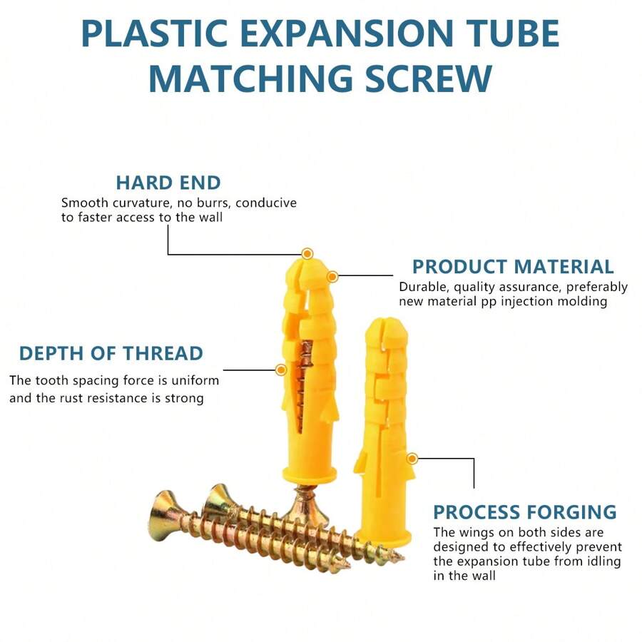 64PCSPlastic Expansion Screws 6mm8mm Mounting Bolts Boxed Mix Household ...