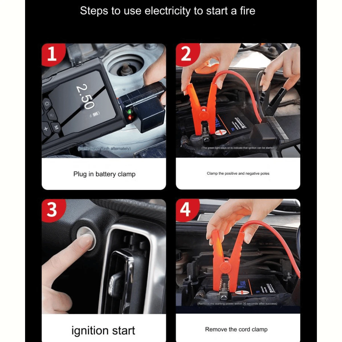 Multi Functional Portable Car Starter Kit, Including Air Compressor ...