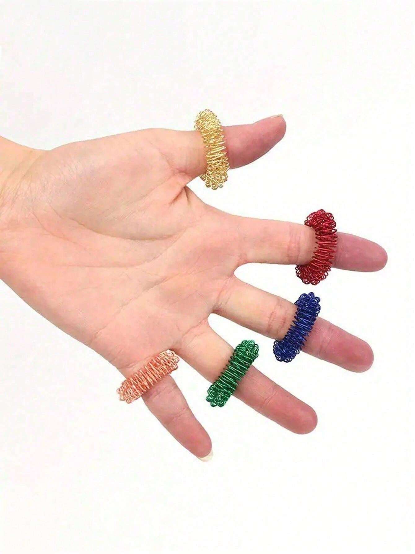 5pcs/10pcs Of Finger Massager - Mini Spring Massage Ring - Finger Toy ...
