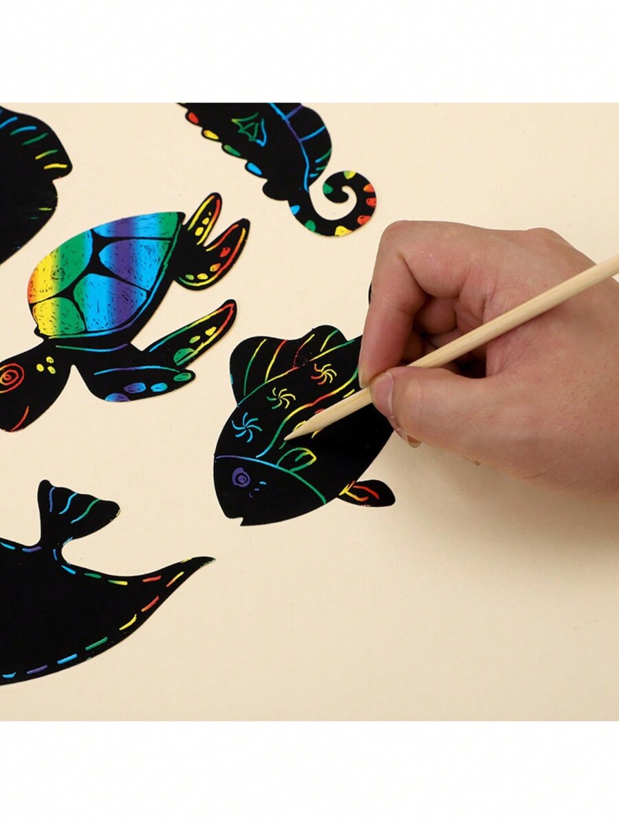 48-Piece Sea Life Scratch-Art Set With Sticks And Ribbons - Papercraft ...