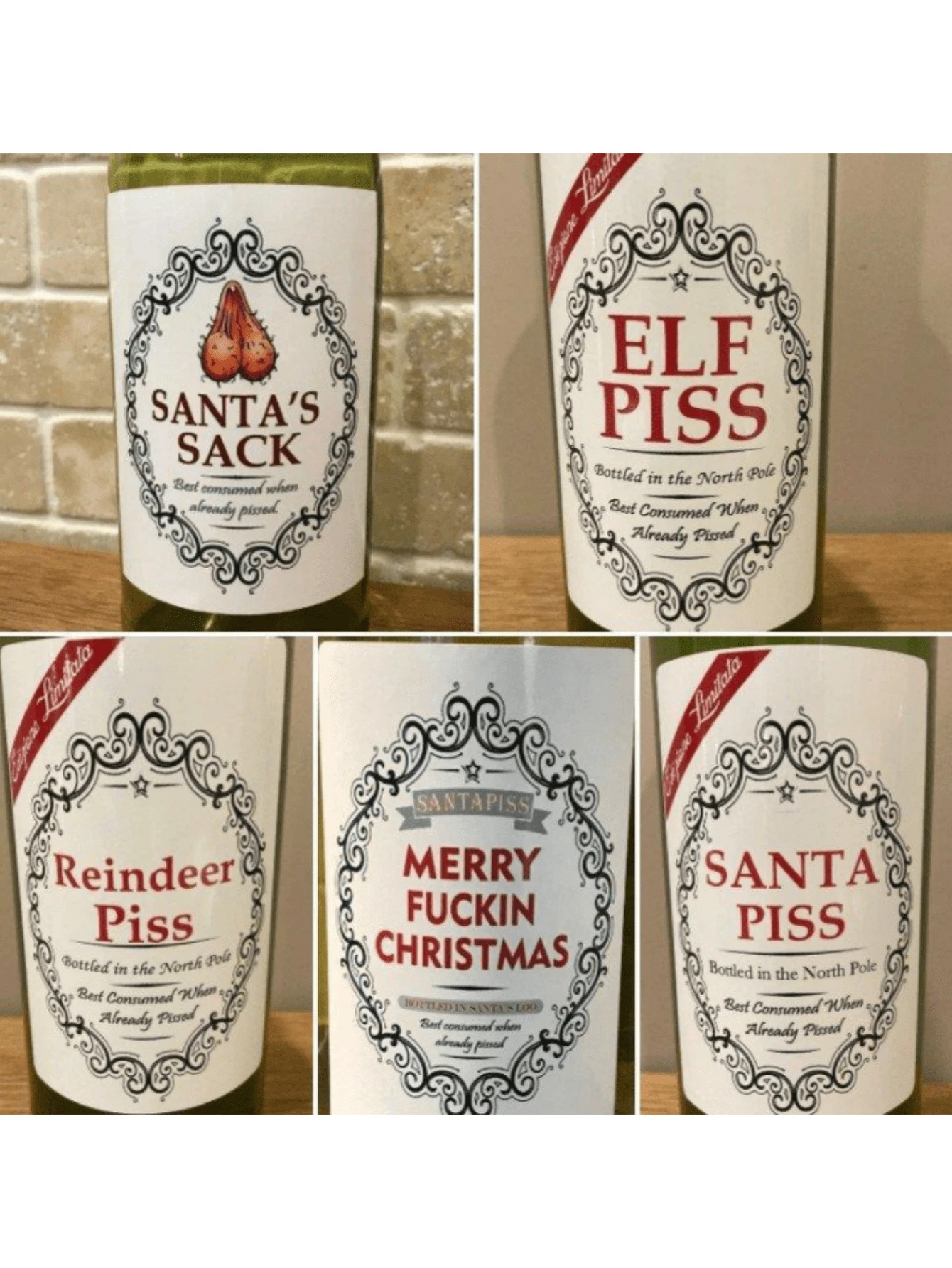 5pcs/Set Funny Wine Labels For Bottles, Wine Bottle Label Stickers ...