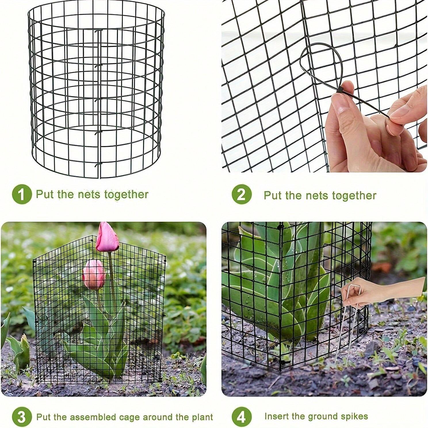 10 Packs Wire Plant Protectors From Animals -16.8'' X13'' Metal Mesh ...
