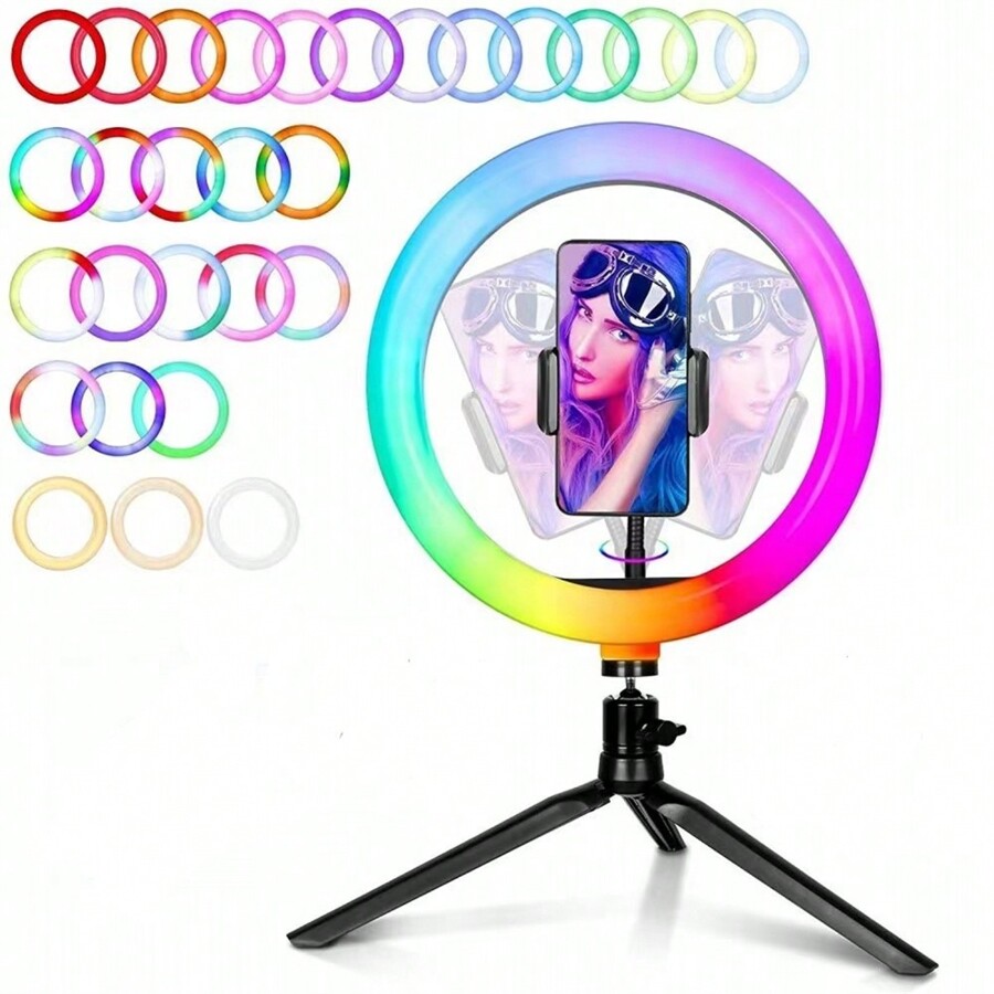 10-Inch RGB Ring Light Table Stand For All Cell Phones, Height ...