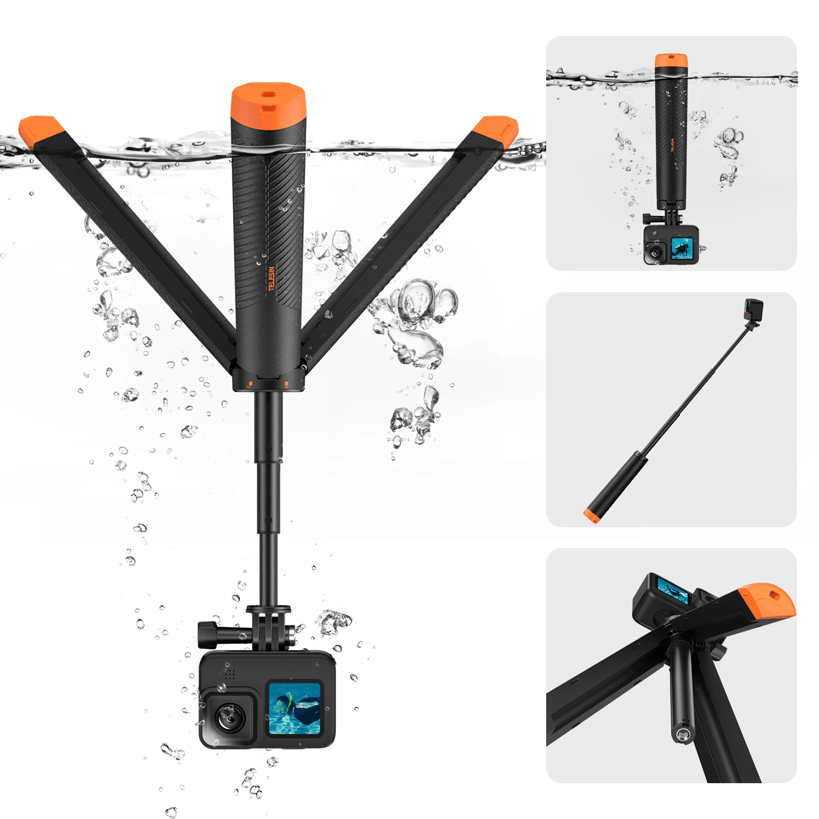 TELESIN TELESIN Underwater Buoyancy Bar Diving Extendable Selfie Stick ...