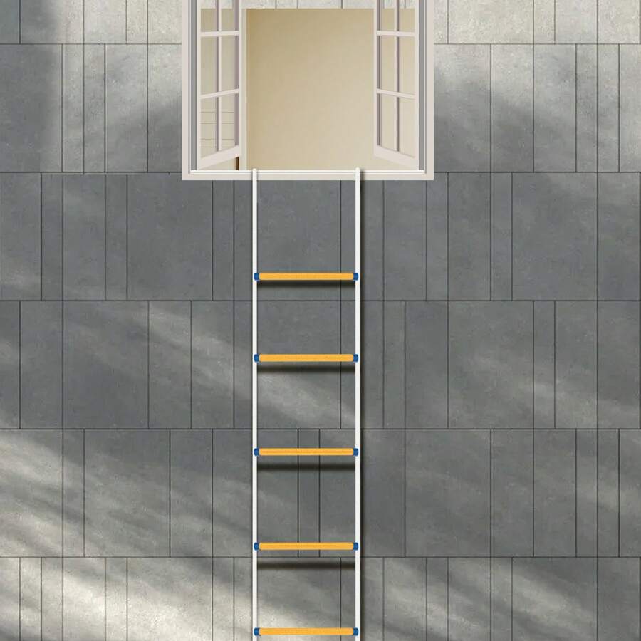 YUNRUX Fire Escape Ladder With 2 Carabiners Rope Ladder Fireproof ...