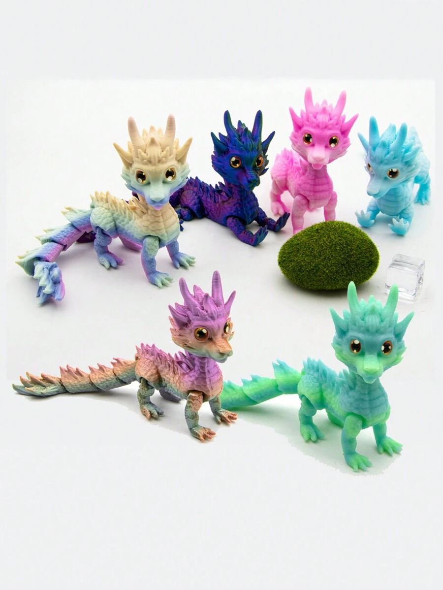 3D Printed Colorful Qilin Statue Movable Joints, Mythical Animal Toy ...