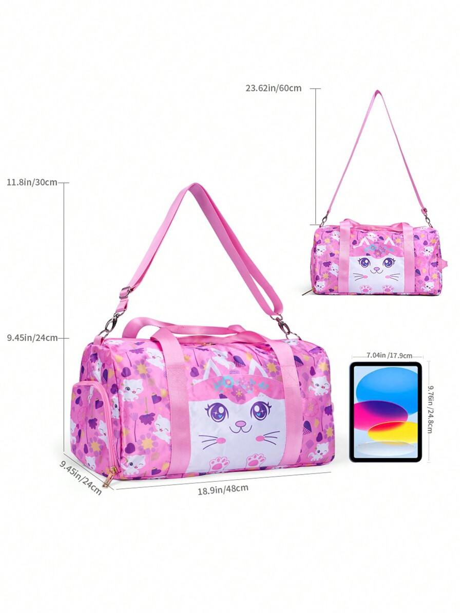 BLING BABIES Cat-Themed Girl Ballet Bag, Children's Duffel Bag And Gym ...
