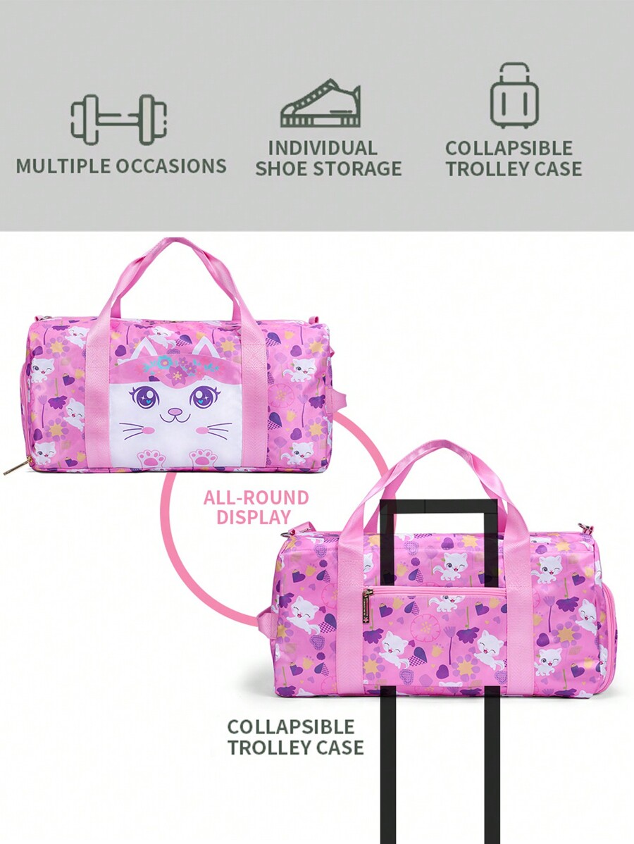 BLING BABIES Cat-Themed Girl Ballet Bag, Children's Duffel Bag And Gym ...