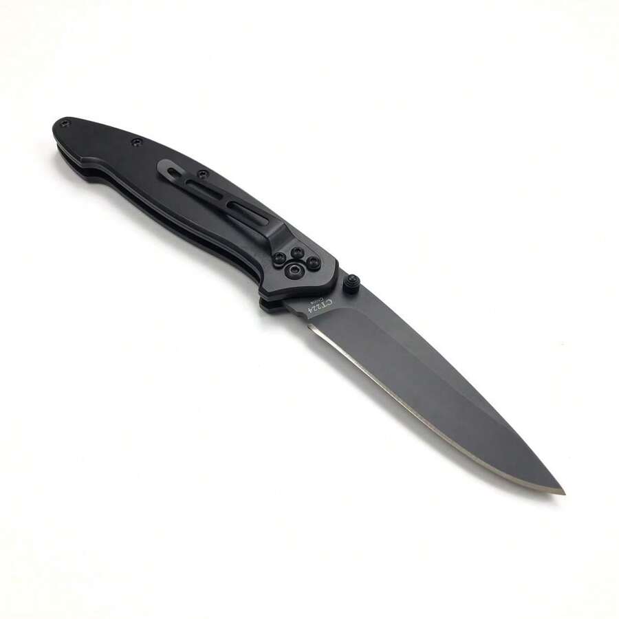 Coltello pieghevole con lama in titanio blu e fiamme blu, lama in ...