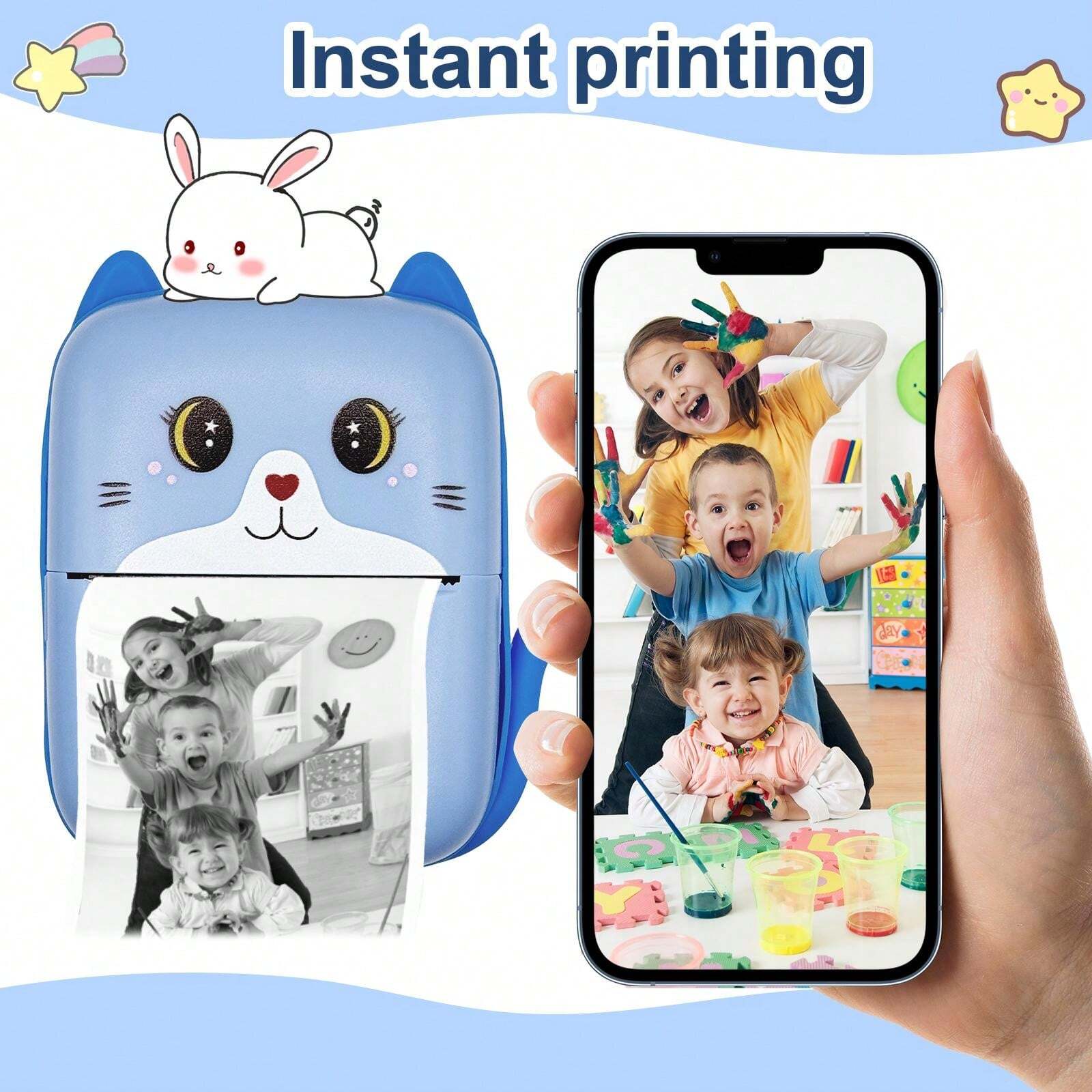 Mini Pocket Printer, Christmas Gifts For Kids, Portable Thermal Printer ...