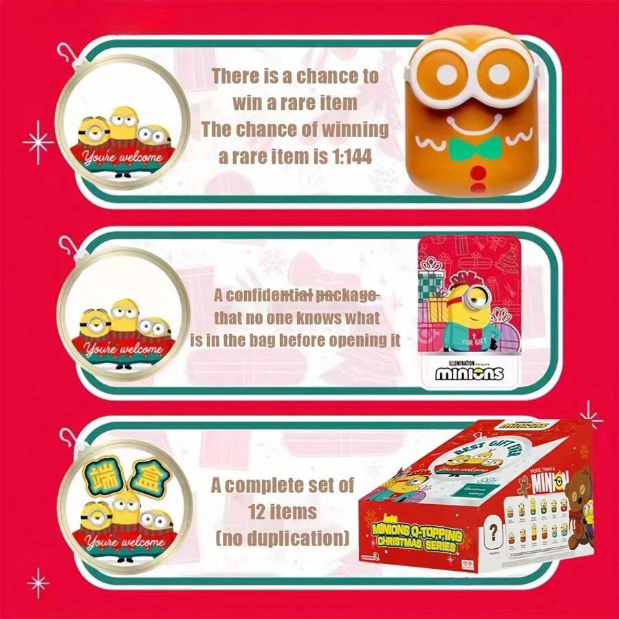 Miniso Minions Big Eyes Cute Holiday Stacking Blind Box Figure ...