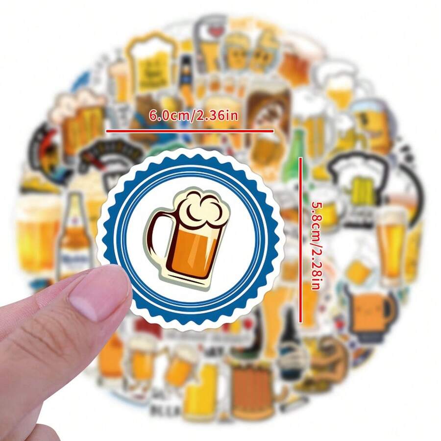 110Pcs Beer Stickers, Beer Vinyl Stickers For Laptop Water Bottle ...