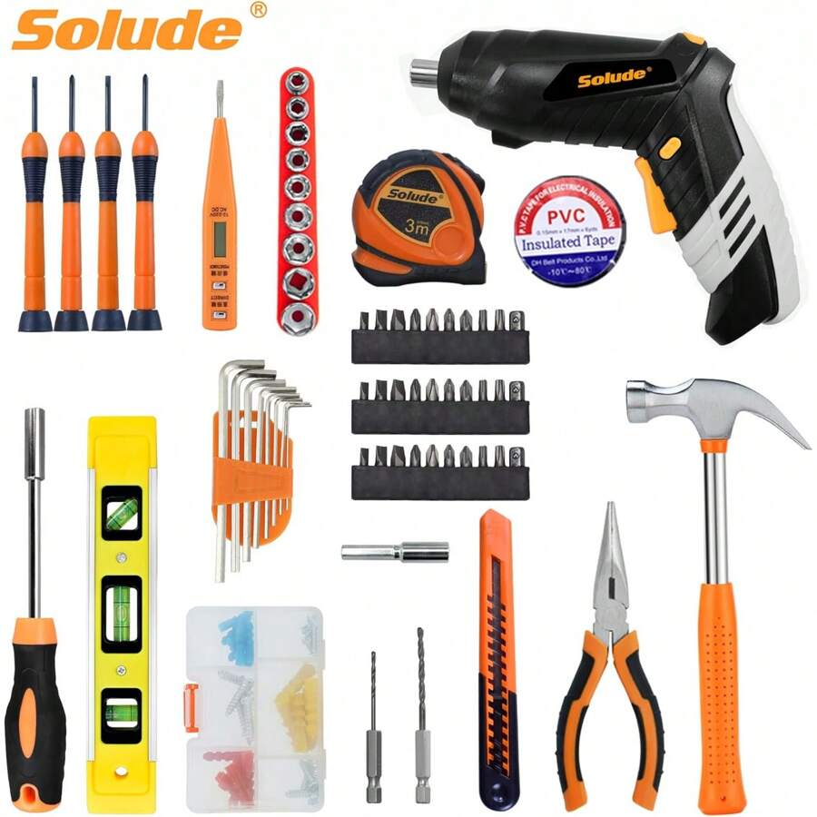 130 Piece Household Tool Kit With 3.6V Cordless Rechargeable ...