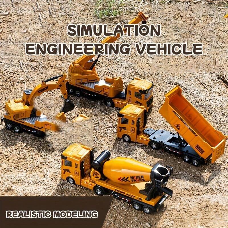Kids Inertia Simulation Engineering Vehicle Set, Push And Pull-Back ...