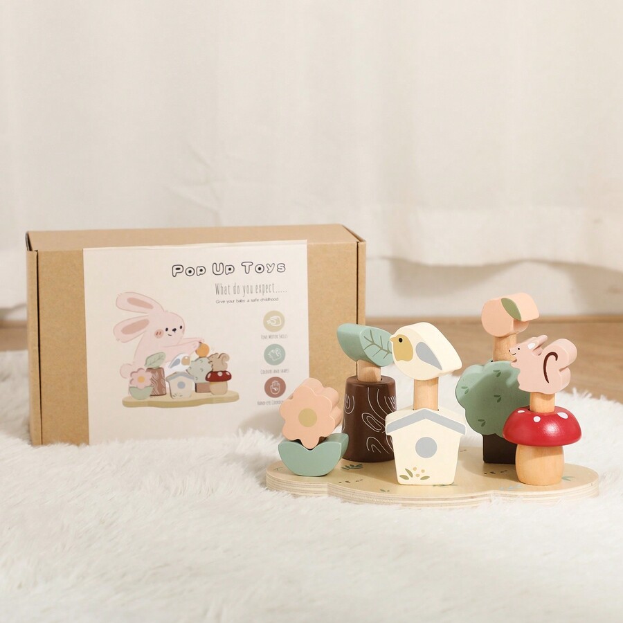 Wooden Baby Educational Intelligence Bouncing Toys, Develop Hand Skills ...