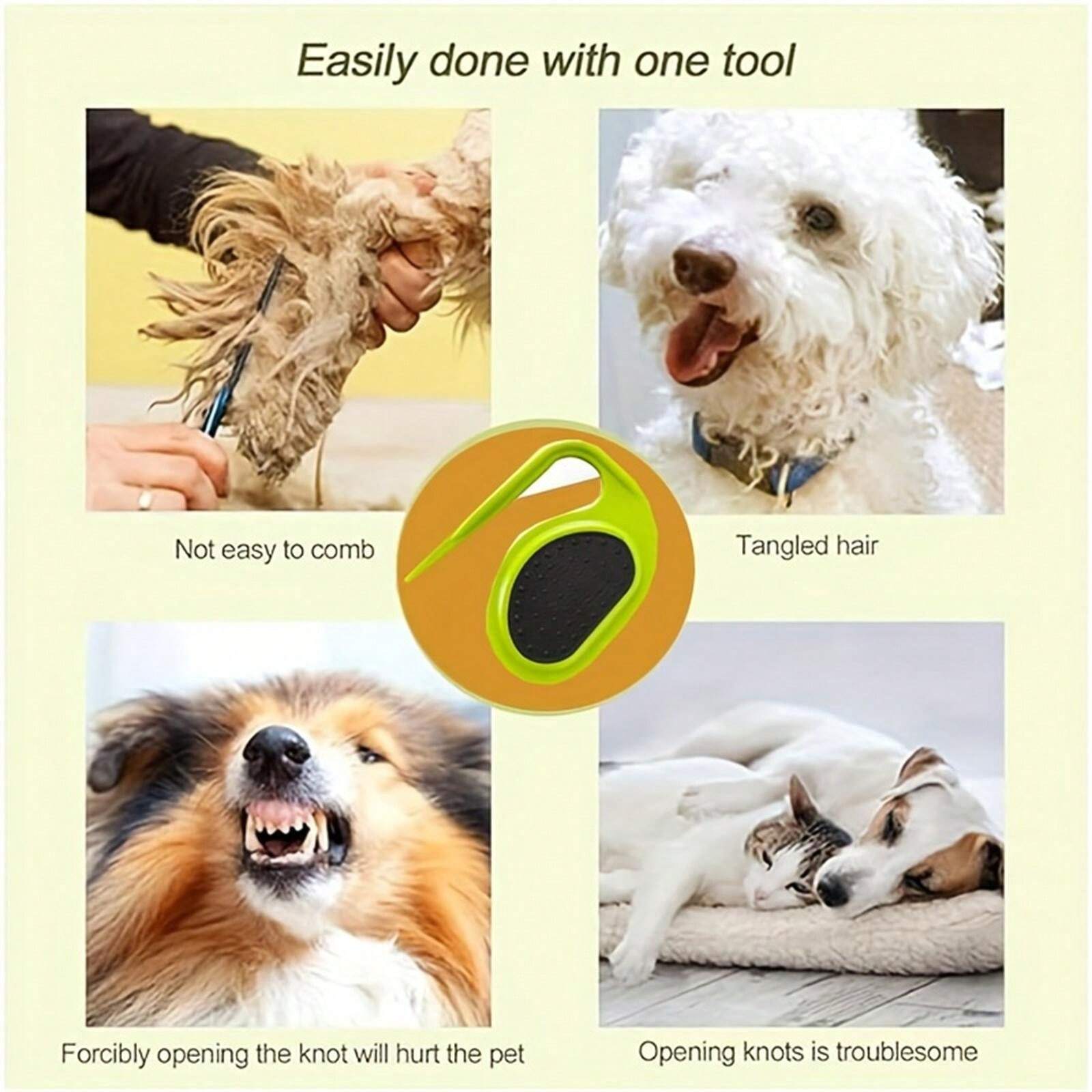 1pc,3 In 1 Knotting Comb Pet Grooming Tool, Small And Sharp, For ...
