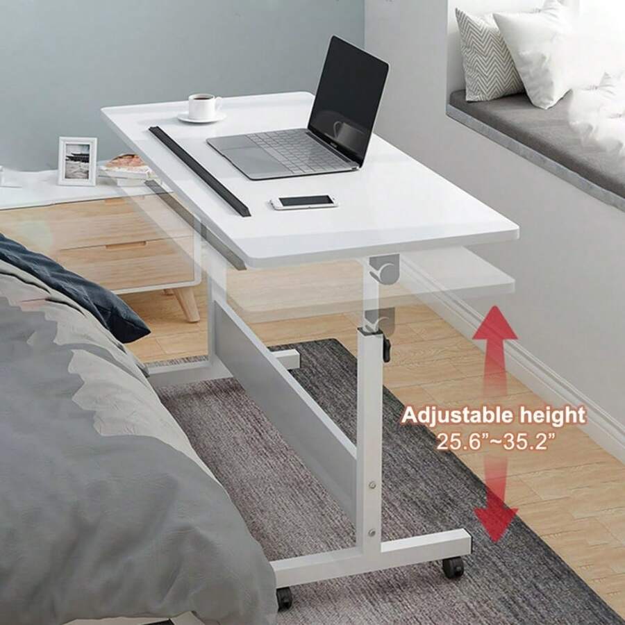 Rolling Desk Adjustable Height,Rolling Computer Cart,Portable Laptop ...