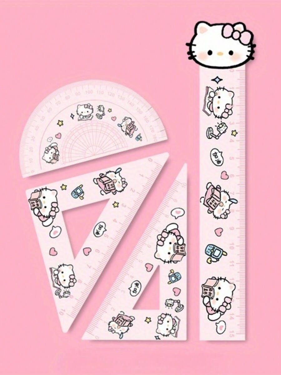 Sanrio Ruler Student-Specific High-Value Stationery Set Ruler Triangle ...