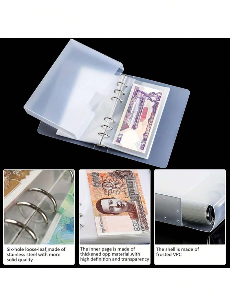 Álbum portátil con 100 fundas protectoras para colección de billetes de ...