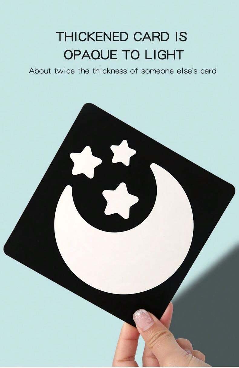 Black & White Infant Early Learning Cards, Visual Stimulation Cards For ...