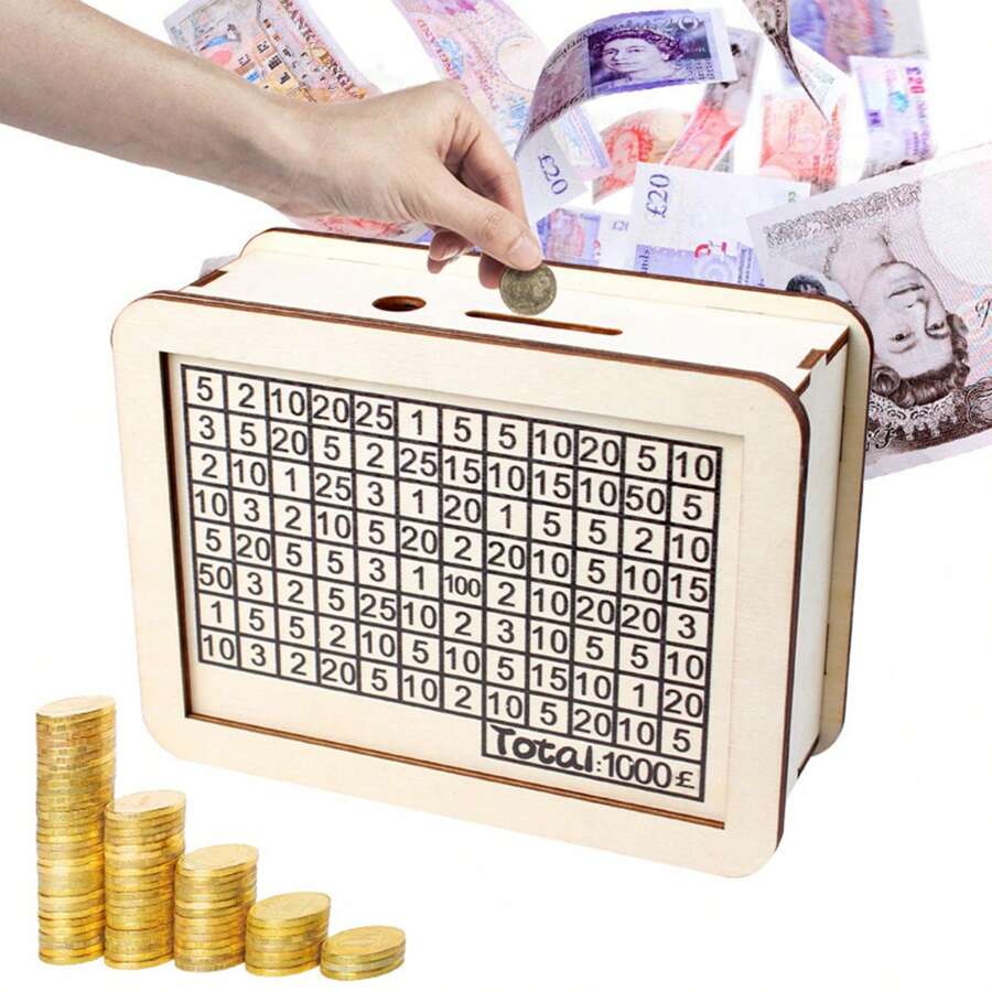1pc Wooden Crafts Money Box With Counter, Piggy Bank & Coin Storage Box ...