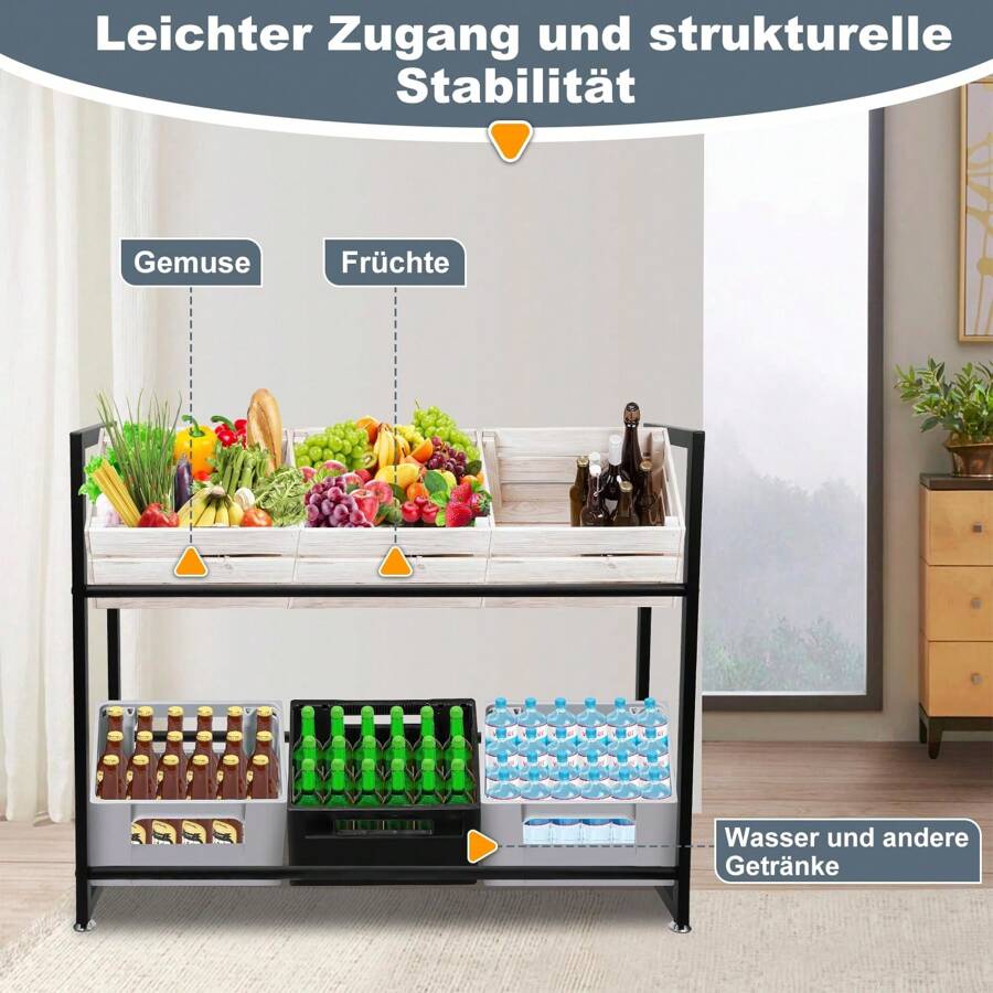 Lospitch Stable Drinks Crate Rack With Storage For 6 Crates - Robust ...