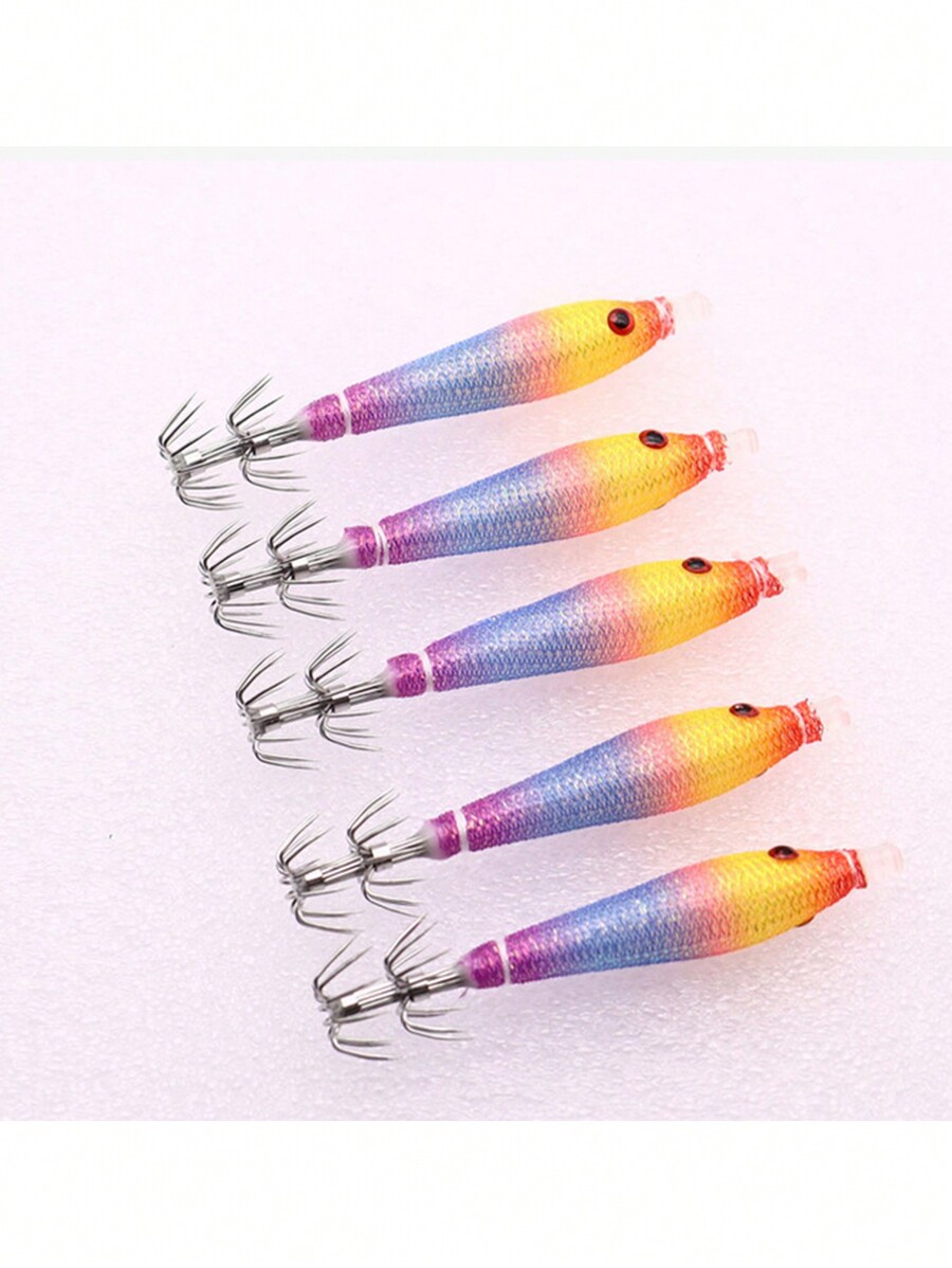 5 Pcs Of Advanced Luminous Squid Bait, Squid Hook Blowing Tube Hook, Hard Bait For Seawater And ...