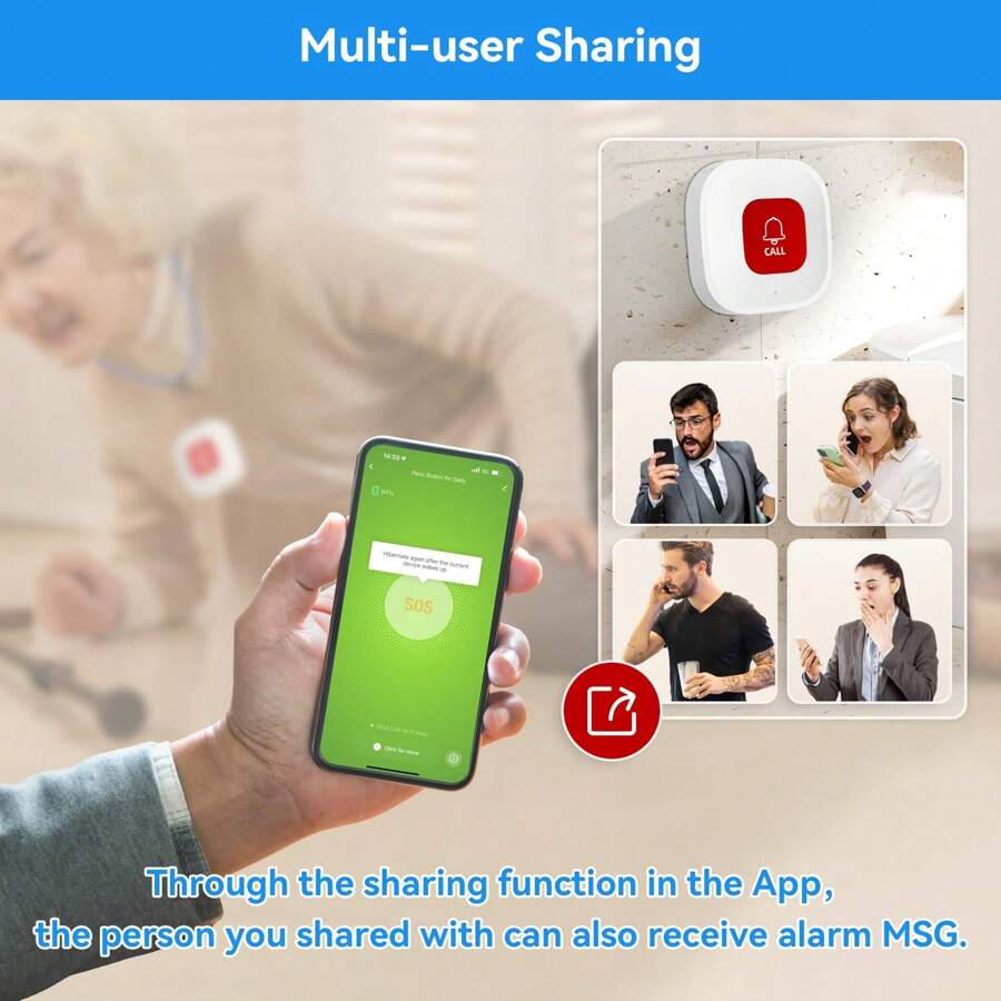 Bouton d'appel caregiver WiFi pour personnes âgées à la maison avec ...