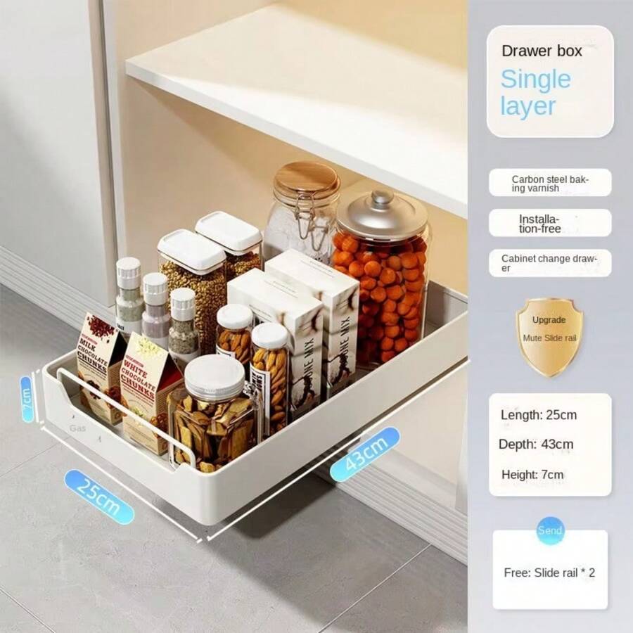 Cabinet Pullout Kitchen Spice Drawer Shelf Organizer With Slides ...