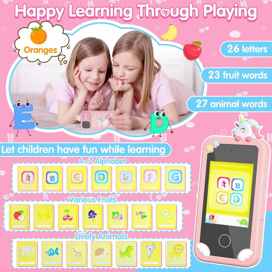 Children's Touchscreen Phone With 64GB Memory Card, Card Reader, Fun ...