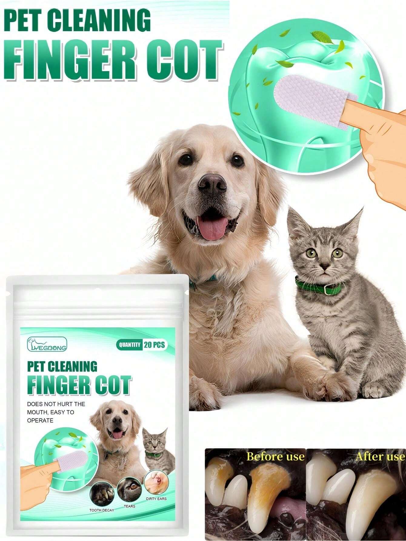 Pet Teeth Cleaning Finger Cats Cats Dogs Remove Tartar Calculus Mouth ...