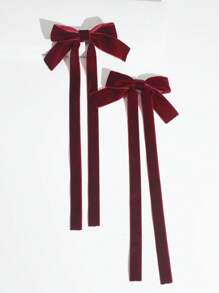 2pcs Ballet Style Ribbon Streamer Fairy Bow Hair Clips, Fashionable ...