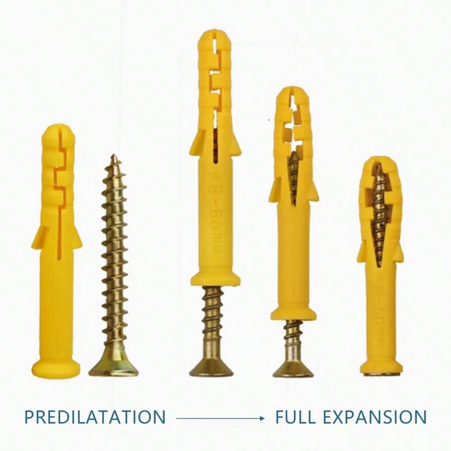 64PCSPlastic Expansion Screws 6mm8mm Mounting Bolts Boxed Mix Household ...