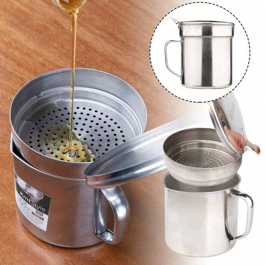 KMT Oil Filter Kitchen Cooking Tools Storage Tank Grease Filter Pot Oil ...