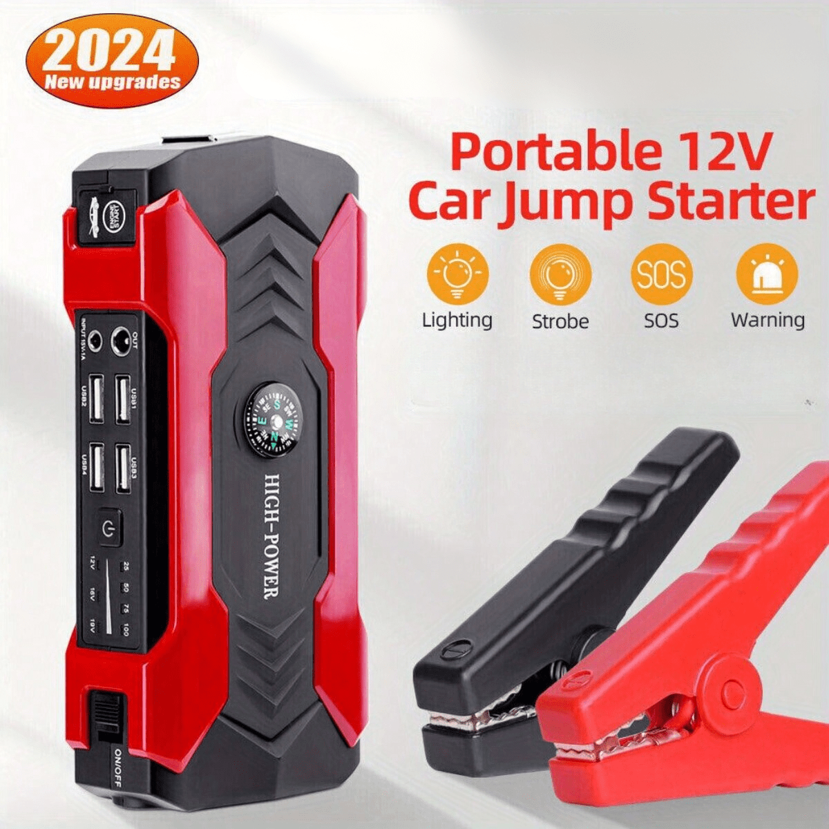 Multi Functional Portable Car Starter Kit, Including Air Compressor ...