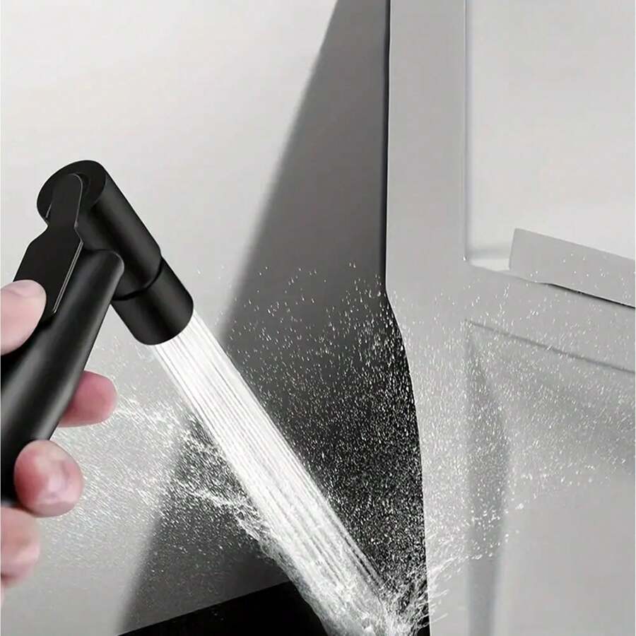 Black 304 Spray Gun+59.06 Inch Black Encrypted Stainless Steel Toilet ...